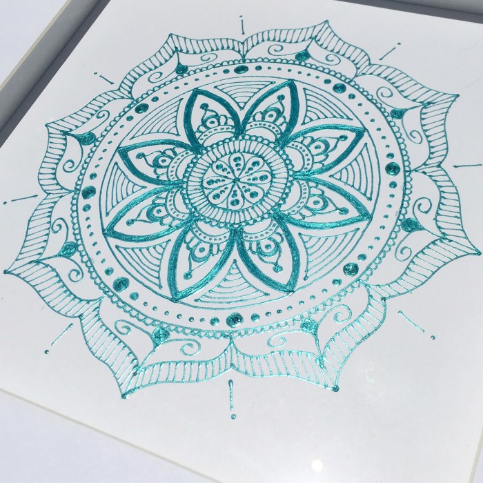 Metallic Turquoise Medium Mandala